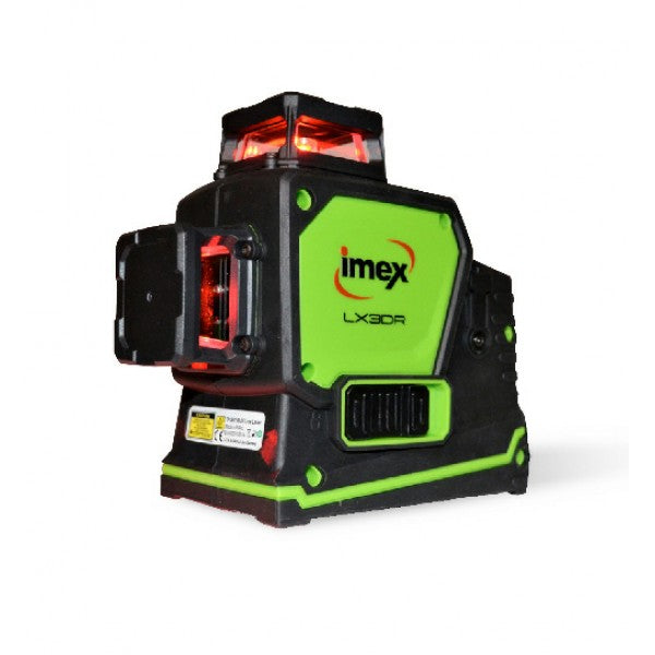 Imex LX3DRD 3x360° Red Multiline Laser Level with Laser Detector